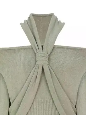 Balmain Long-sleeve Off-shoulder Sweater - Green