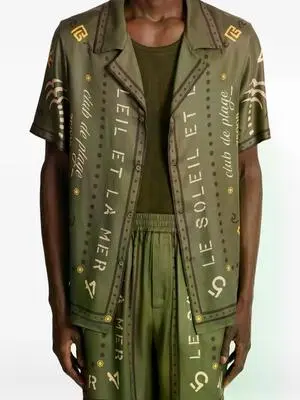 Balmain Short-sleeve Patterned Shirt - Green
