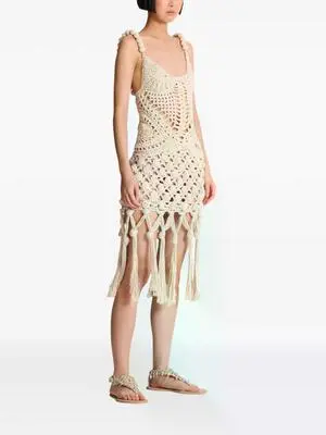 Balmain Knot-detail Mini Dress - Neutrals