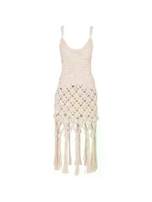 Balmain Knot-Detail Mini Dress Neutrals