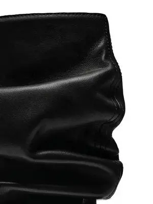 Balmain Pointed Toe Wedge Leather Ankle Boots - Black