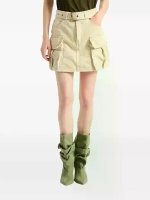 Balmain Denim Mini Skirt - Neutrals