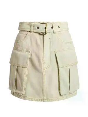 Balmain Denim Mini Skirt - Neutrals