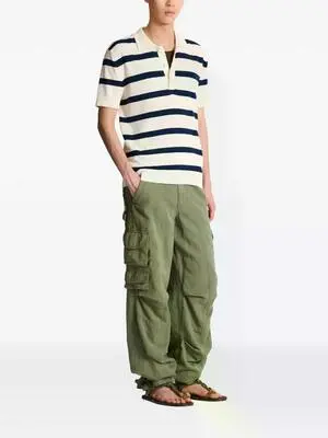 Balmain Striped-pattern Polo Shirt - Neutrals