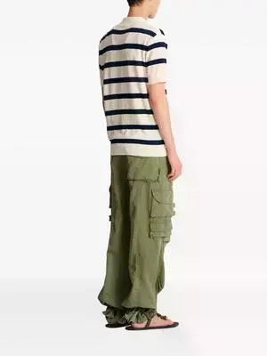 Balmain Striped-pattern Polo Shirt - Neutrals