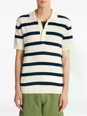 Balmain Striped-pattern Polo Shirt - Neutrals