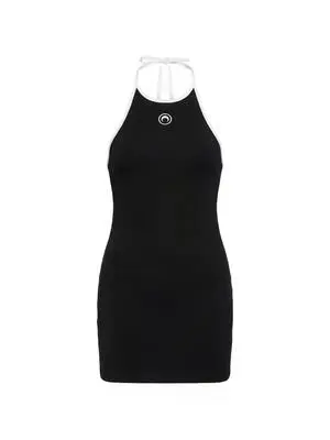 MARINE SERRE Moon Logo Jersey Dress - Black