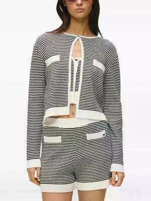 Karl Lagerfeld Ikon Striped Cardigan - Black