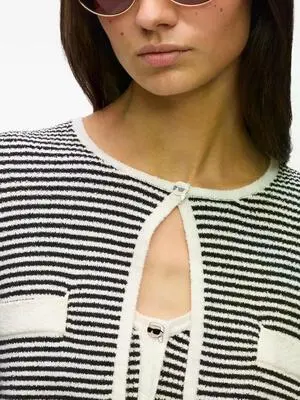 Karl Lagerfeld Ikon Striped Cardigan - Black