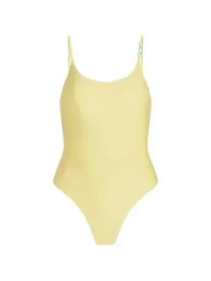 Karl Lagerfeld Signature One-piece Swimsuit - Yellow