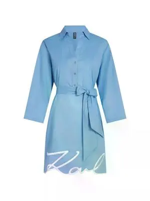 Karl Lagerfeld Signature Beach Shirt Dress - Blue