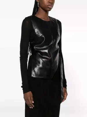 Nanushka Long-sleeve Tie-detail Top - Black