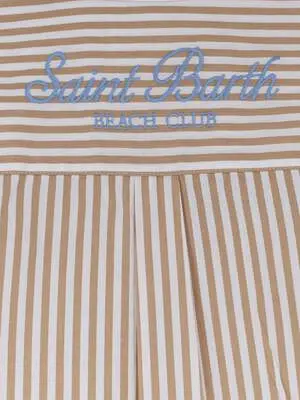 MC2 SAINT BARTH Brigitte Striped Cotton Shirt - Beige
