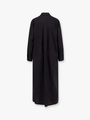 HEVO Arigliano Viscose And Linen Chemisier Dress - Black