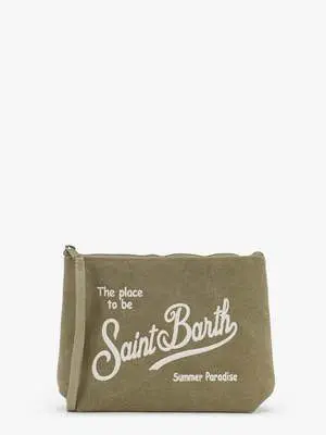 MC2 SAINT BARTH Aline Canvas Clutch - Green