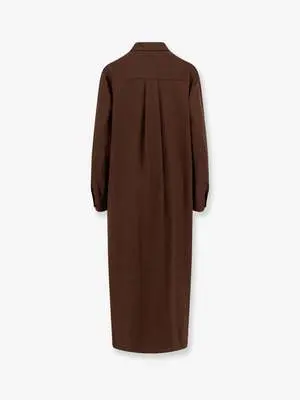 HEVO Arigliano Linen And Viscose Chemisier Dress - Brown