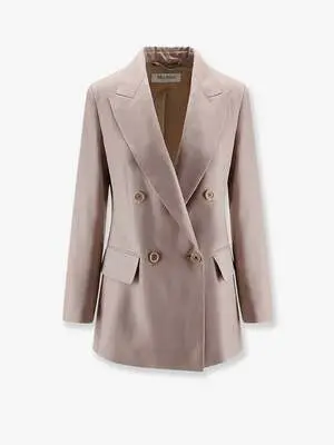 Max Mara Feltro Silk Blazer - Pink