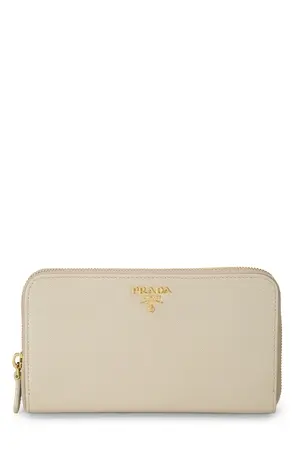 Prada Saffiano Zip Around Wallet - White