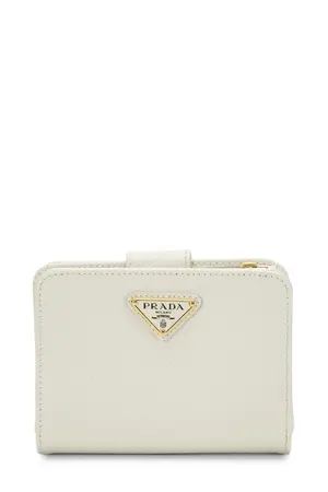 Prada Saffiano Zip Around Wallet - White