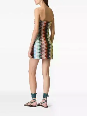 Missoni Zigzag Strapless Mini Dress - Blue