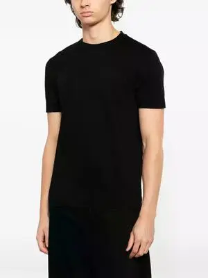Emporio Armani Slim-fit T-shirt In All-over Micro-eagle Jacquard Jersey