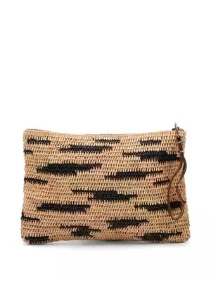 IBELIV Zebra Raffia Clutch - Neutrals