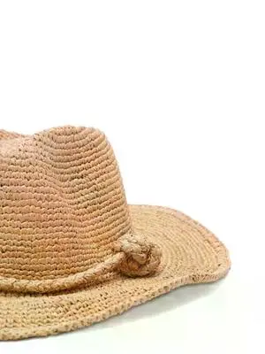 IBELIV Knotted Raffia Wide Brim Hat - Neutrals