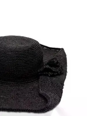IBELIV Raffia Floppy Hat - Black