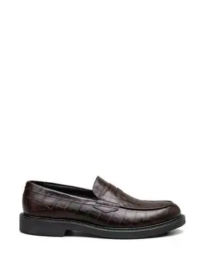 Canali Embossed-pattern Loafers