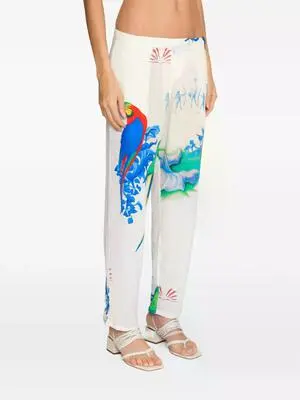 AMIR SLAMA Bird-print Trousers