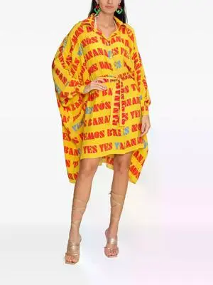 AMIR SLAMA Belted Printed Mini Shirt Dress