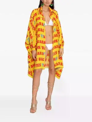 AMIR SLAMA Belted Printed Mini Shirt Dress