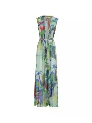 AMIR SLAMA Print Maxi Dress