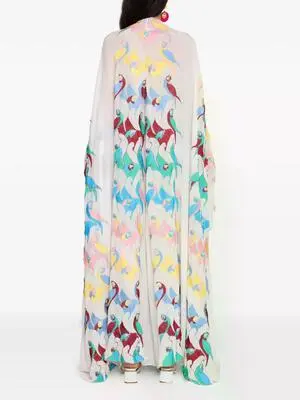 AMIR SLAMA Parrot-print Maxi Dress