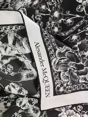 Alexander McQueen Floral Chain Silk Scarf