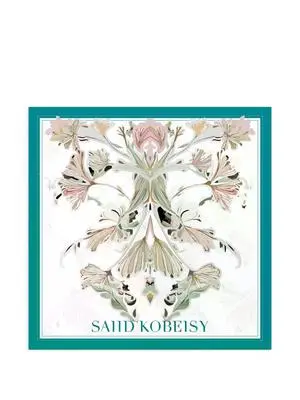 SAIID KOBEISY Medium Floral Scarf - White
