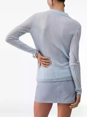 Liu Jo V-neck Ribbed Top - Blue