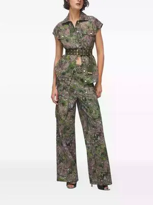 Liu Jo Printed Cargo Pants - Brown