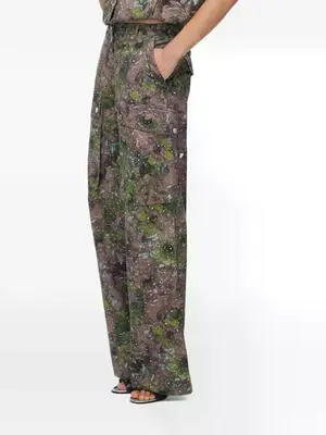 Liu Jo Printed Cargo Pants - Brown