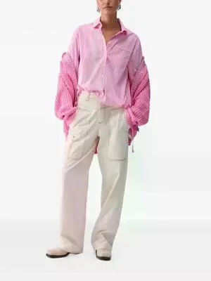 Liu Jo Short Sleeve Striped Shirt With Drawstring Hem