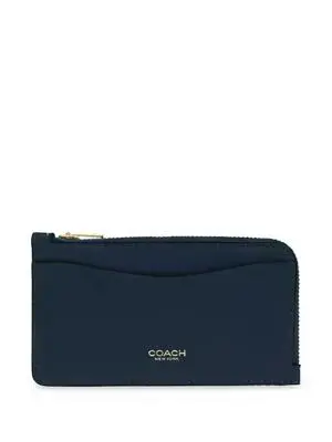 COACH New York Zip Leather Card Case - Blue