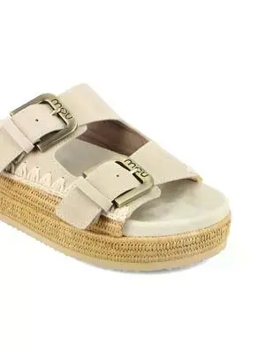 Mou Buckle Platform Sandals - Neutrals