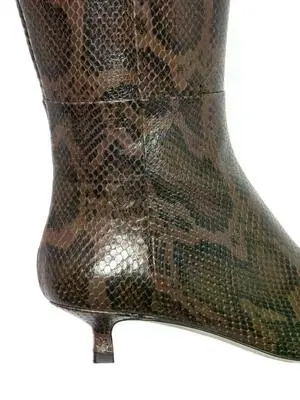 AeydĒ Sabrina Snake-print Boots - Brown
