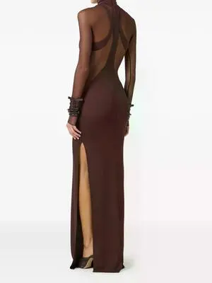 Elisabetta Franchi Sheer Detail Maxi Gown