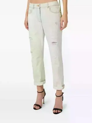 Elisabetta Franchi Denim Five-pocket Trousers - Neutrals