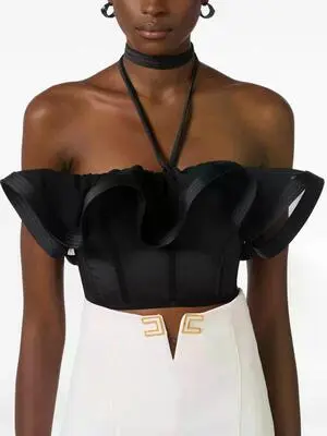 Elisabetta Franchi Ruffled Halterneck Top