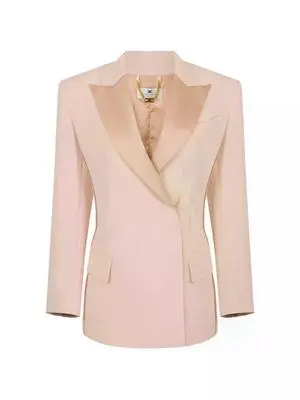 Elisabetta Franchi Lapel Pocket Double-breasted Jacket - Pink