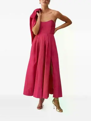 Liu Jo Long Taffeta Bustier Dress With Slit