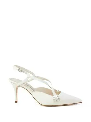 Manolo Blahnik Embellished Strap Pumps - Neutrals