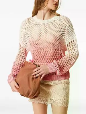 TWINSET Openwork Gradual Print Jumper - Pink